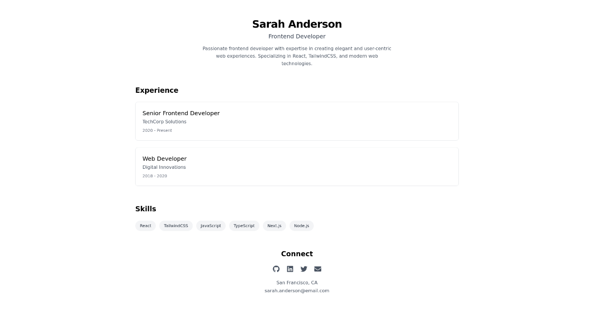 Simple Black and White Portfolio | Minimalist React Design