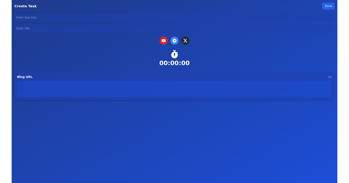 Task Creation Interface - Free React, Tailwind Component