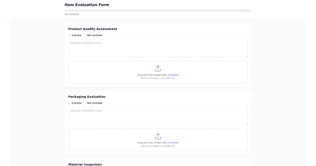 Mobile Inspection App - Free React, Tailwind Component
