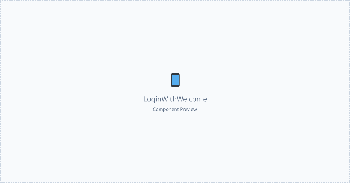 Login With Welcome - Free React, Tailwind Component
