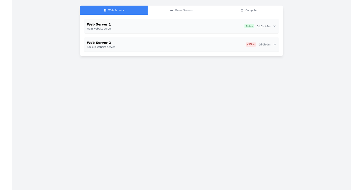 Monitoring Panel - Free React, Tailwind Component