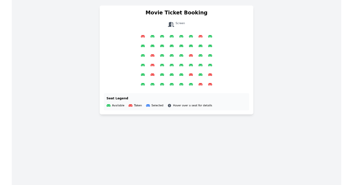 Movie Ticket Booking - Free React, Tailwind Component