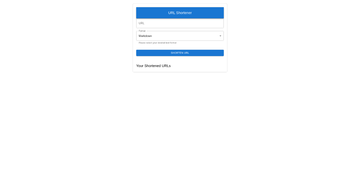 Centered Header in MUI React Card | URL Shortener Example