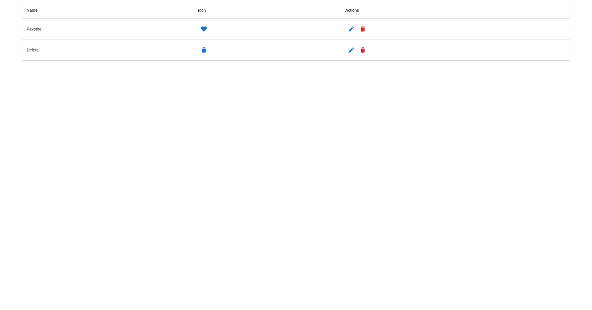 React Icon Table - MUI Component