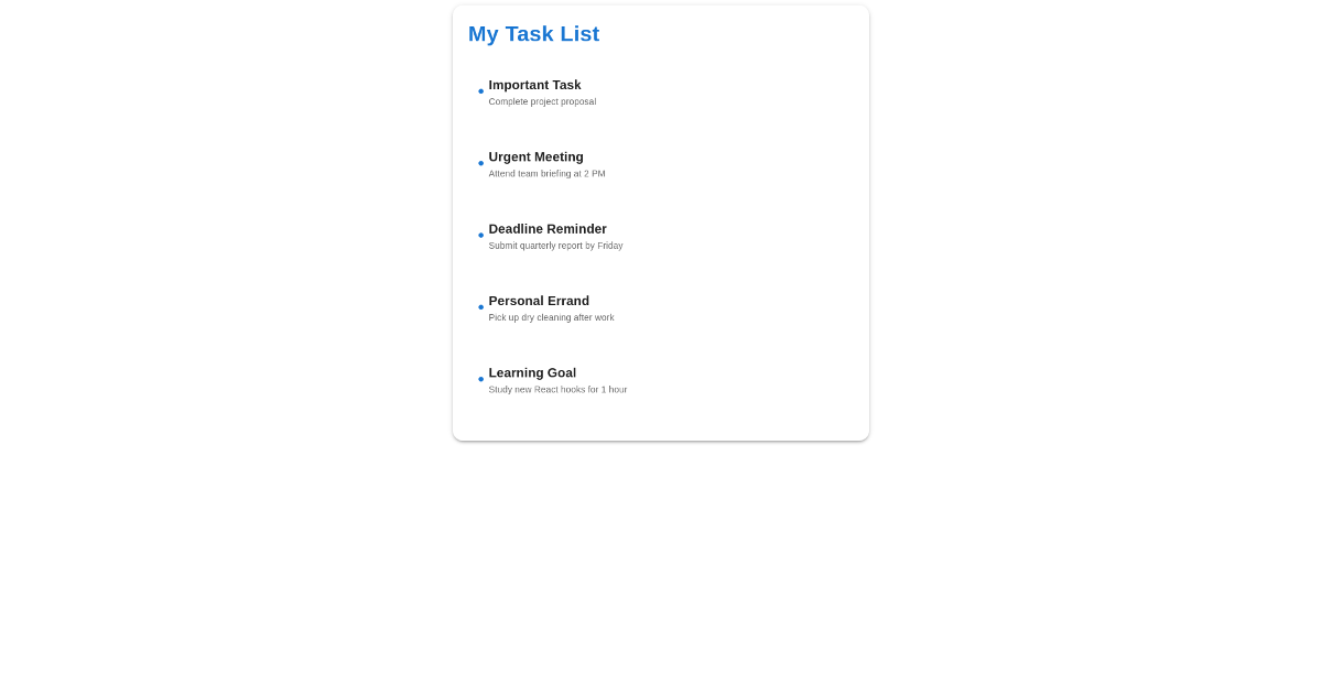 Create Stacked List Elements with MUI and React
