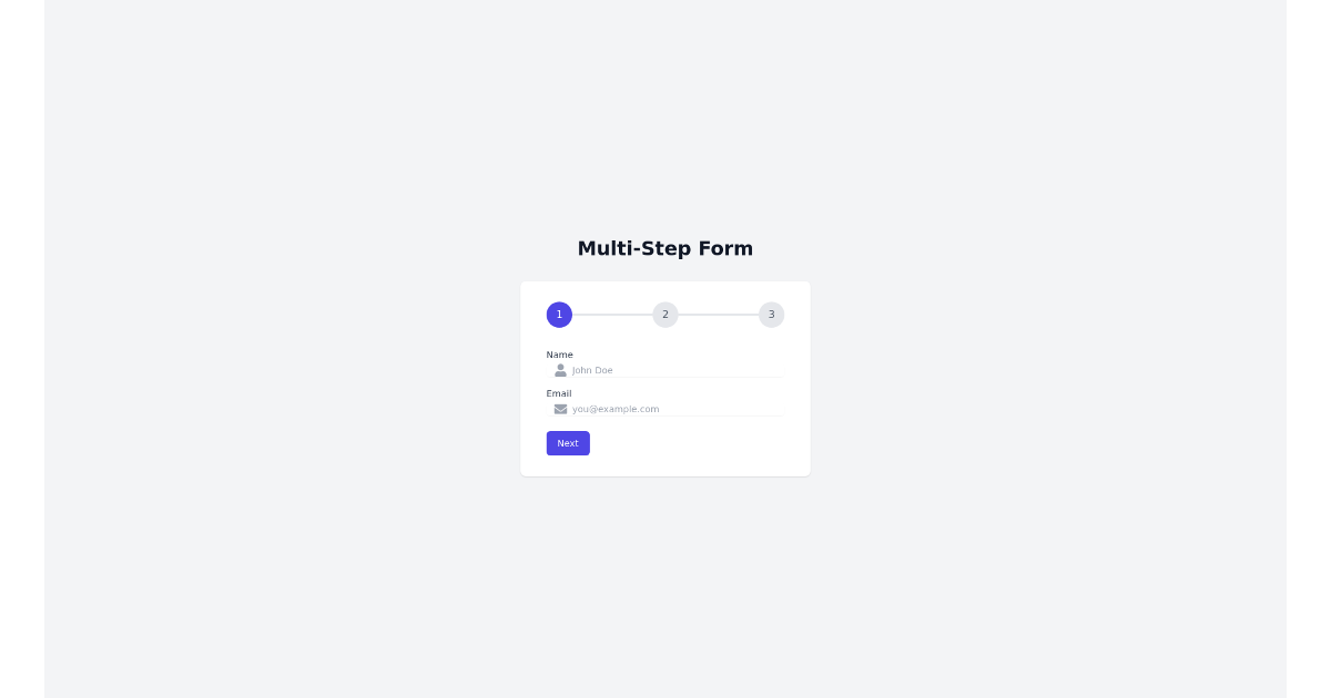 Multi Step Form - Free React, Tailwind Component