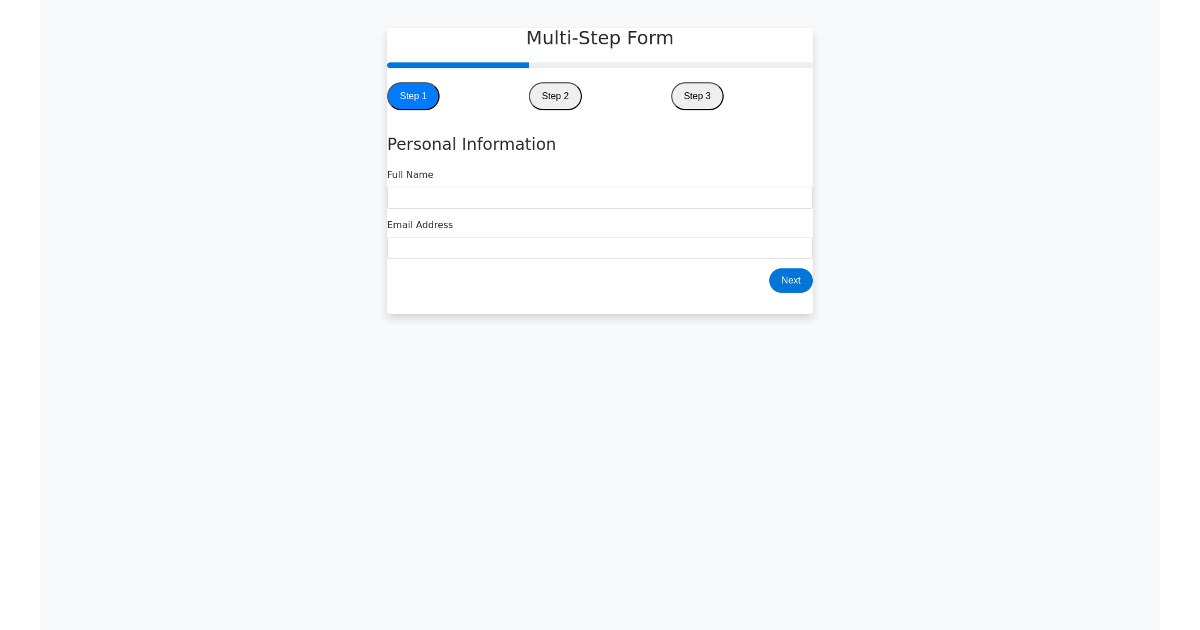 Multi- Step Form - Free Html, Bootstrap Component