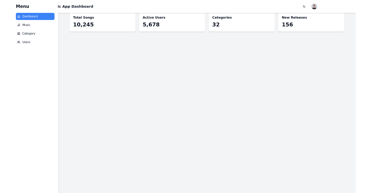 React Music App Dashboard With Tailwind Css