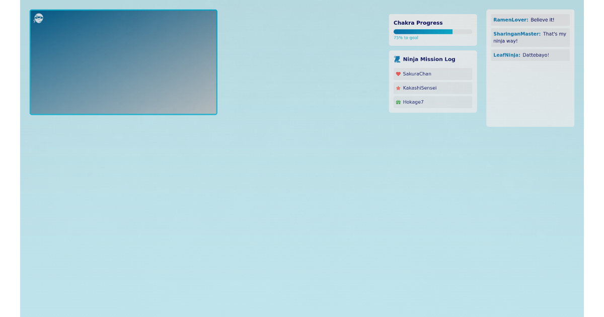 Naruto Stream Overlay - Free React, Tailwind Component