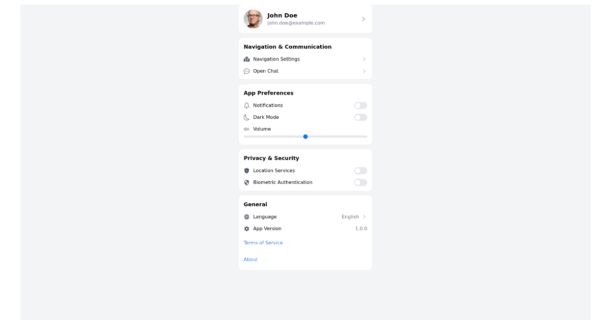 Settings - Free React, Tailwind Component