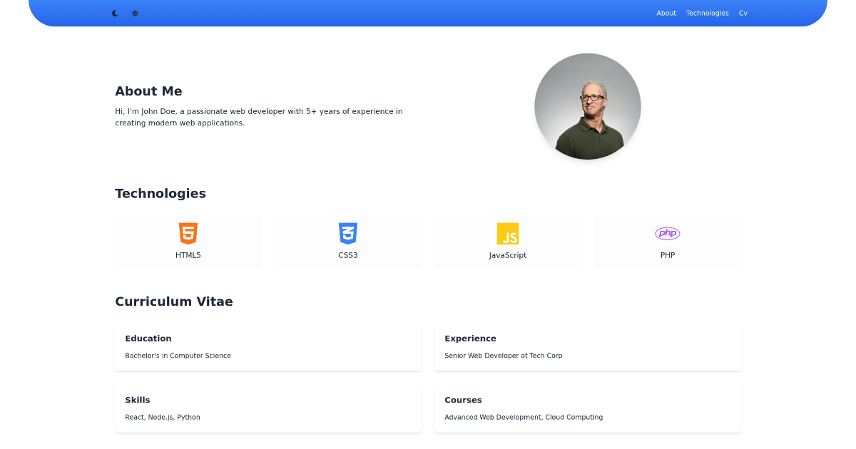 Single Page Website - Free React, Tailwind Component