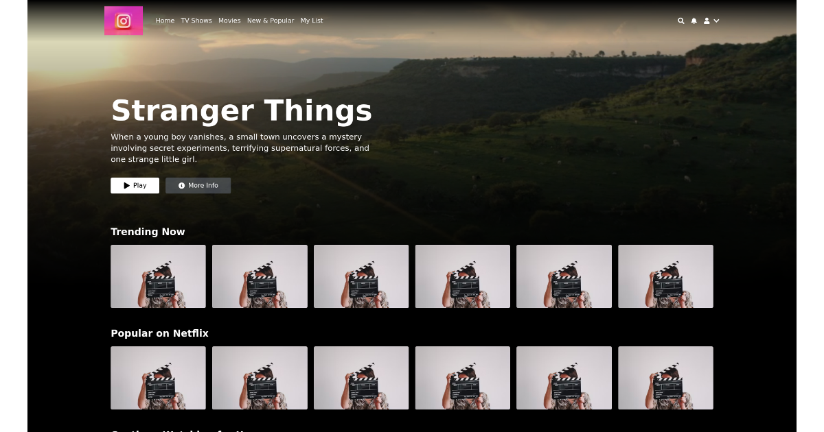 Netflix Clone - Free React, Tailwind Component