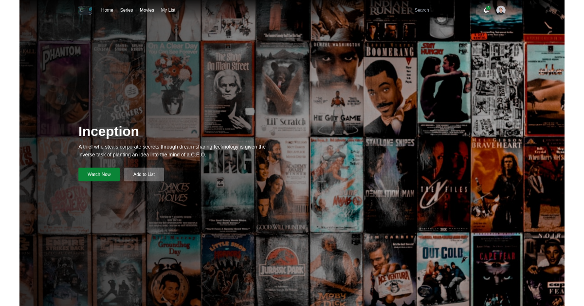 Netflix Interface Clone - Free Html, Tailwind Component