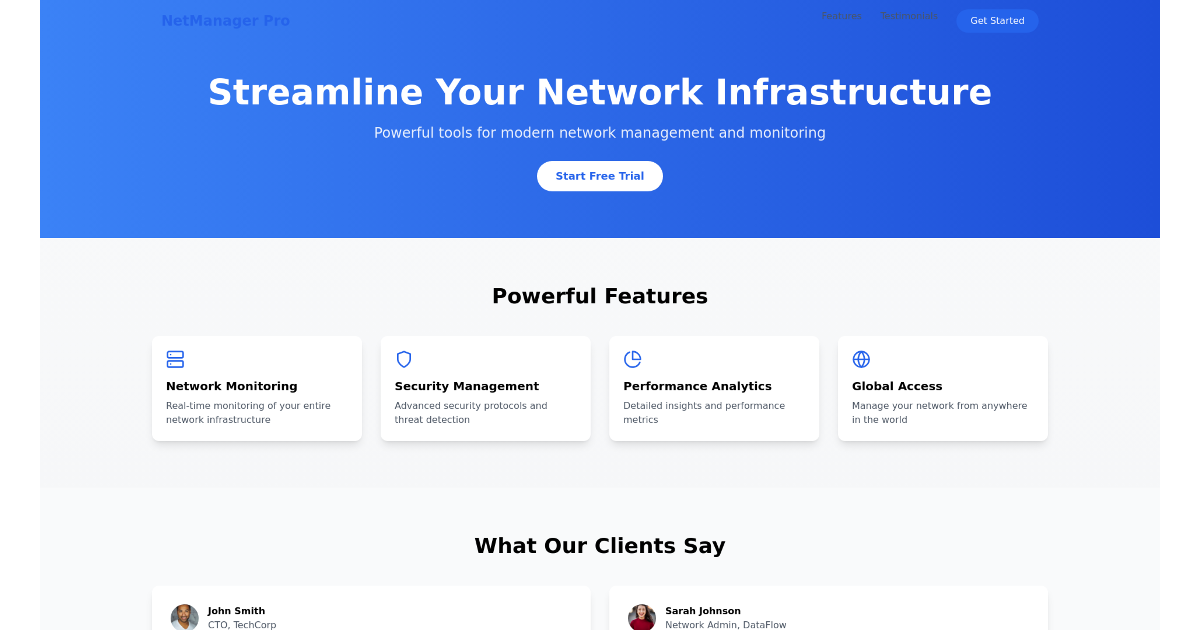 Landing Page - Free React, Tailwind Component