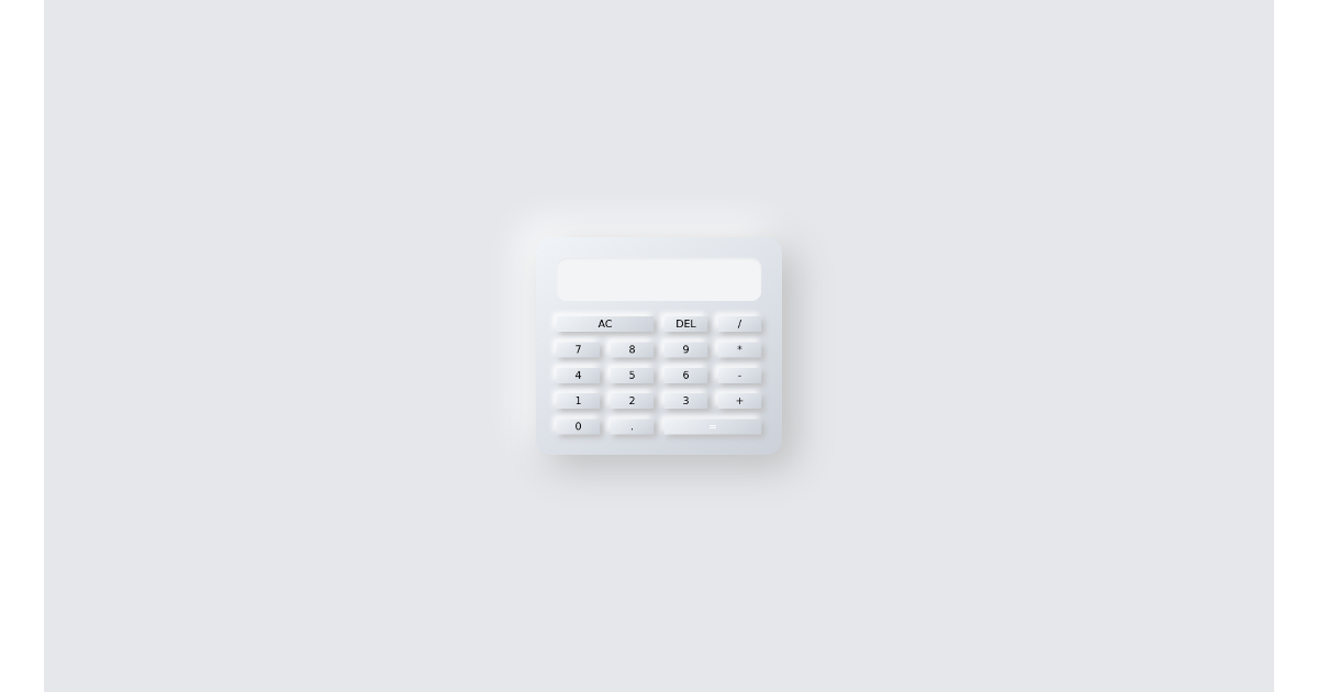 Neumorphic Calculator - Free Html, Tailwind Component