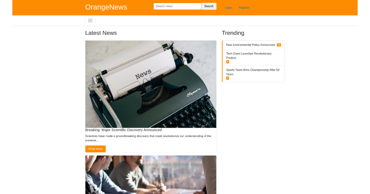 Newspaper Web Interface - Free Html, Bootstrap Component