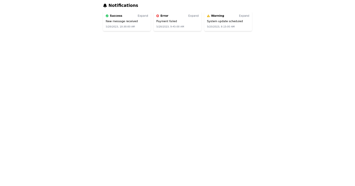 Notification Module - Free React, Tailwind Component