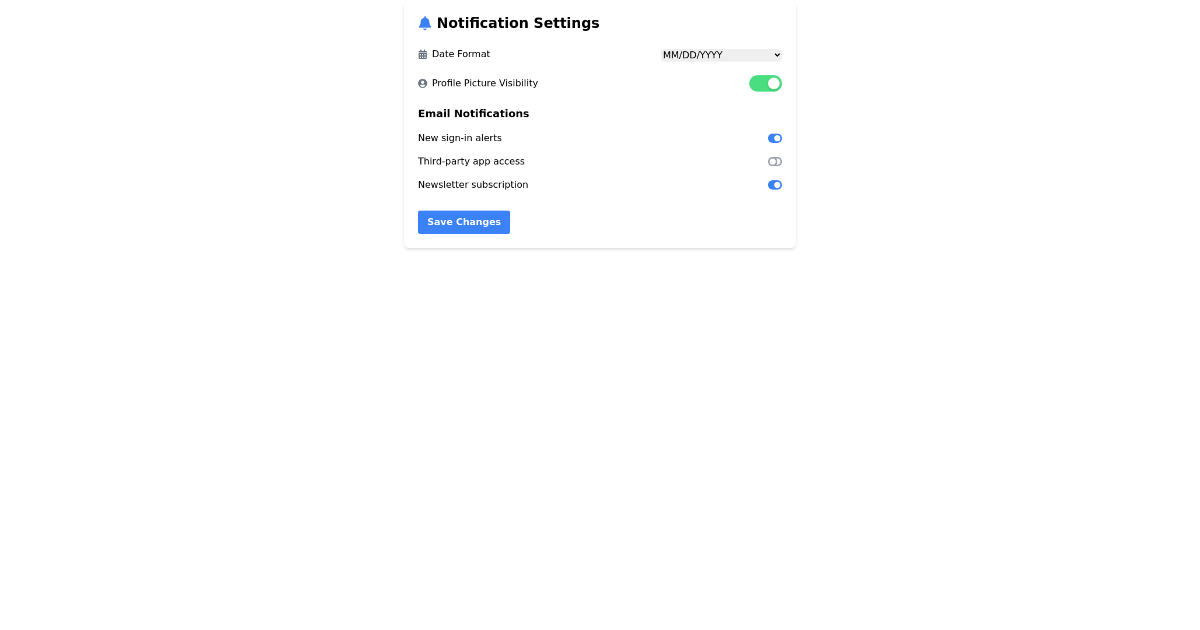 Notification Section - Free React, Tailwind Component