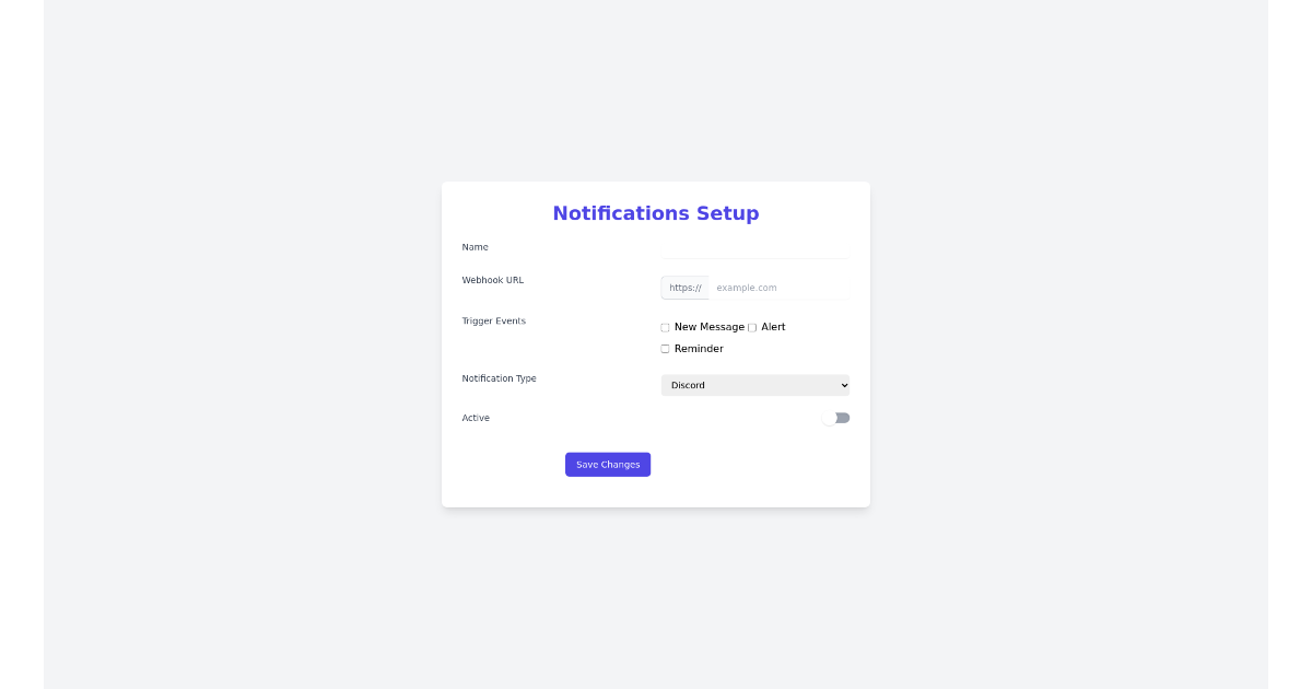 Notifications Setup Component - Free Html, Tailwind Component