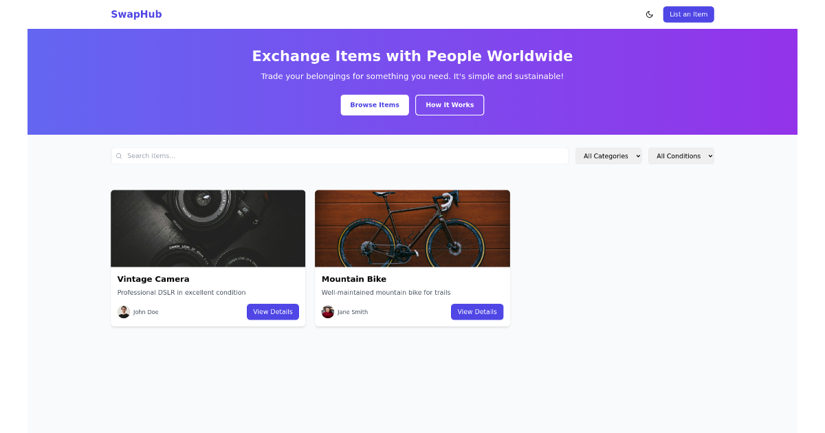 Mock Items - Free React, Tailwind Component