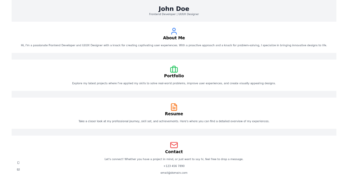 Modern Online Portfolio Website with React & Tailwind CSS