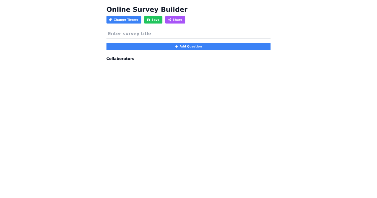 Online Survey System with Customizable Builder | React & Tailwind