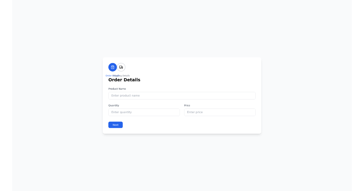 Order Stepper Form - Free Html, Tailwind Component