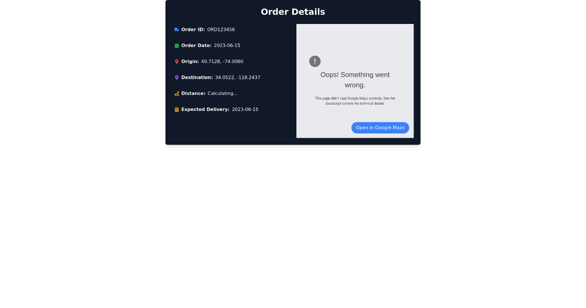 Order Detail Component - Free React, Tailwind Component