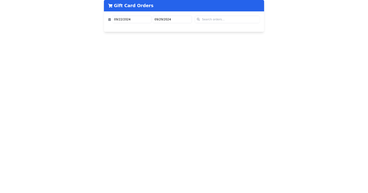 Gift Card Order Component - Free React, Tailwind Component