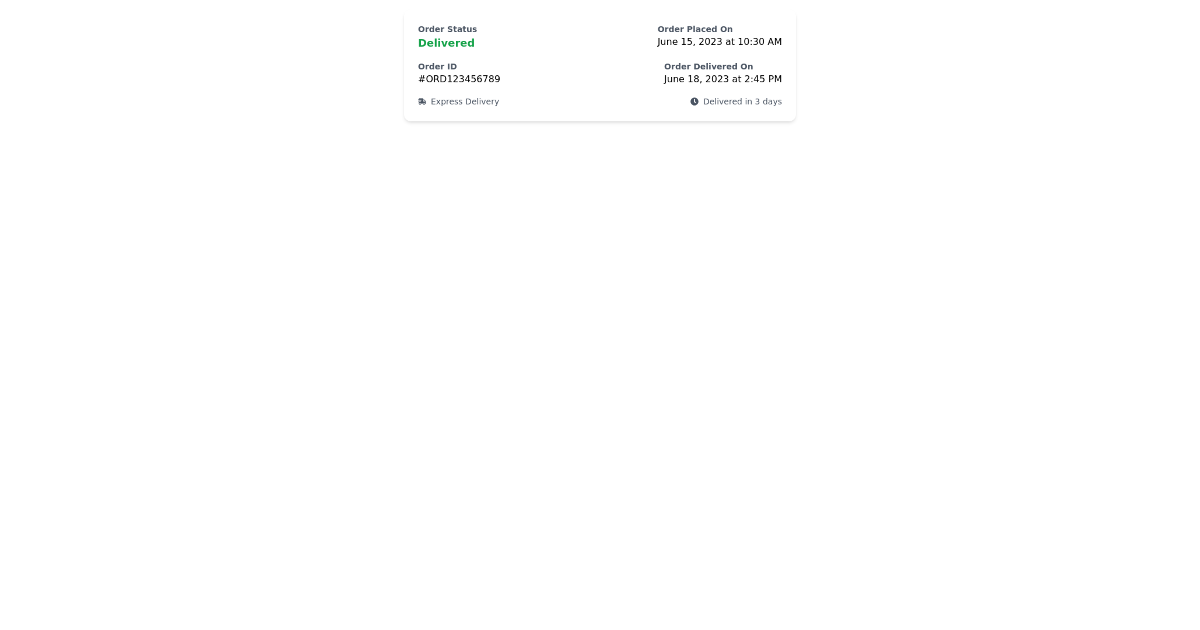 Order History Card - Free React, Tailwind Component