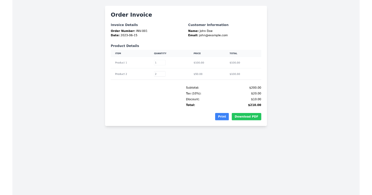 Feature- Rich Invoice - Free Html, Tailwind Component