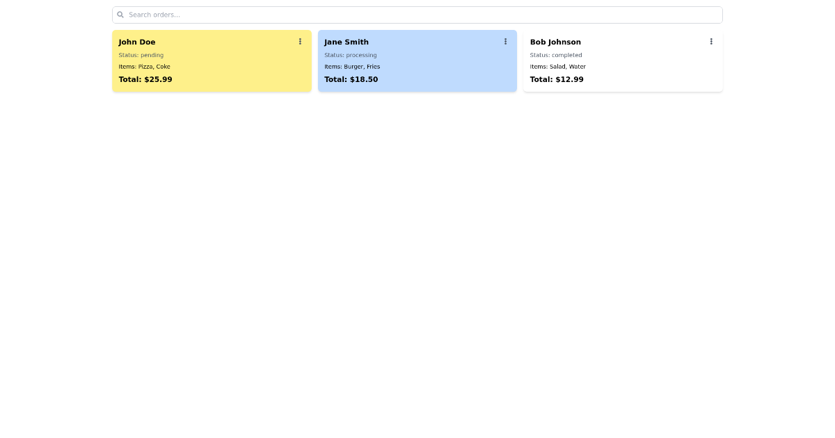 Order Management - Free React, Tailwind Component