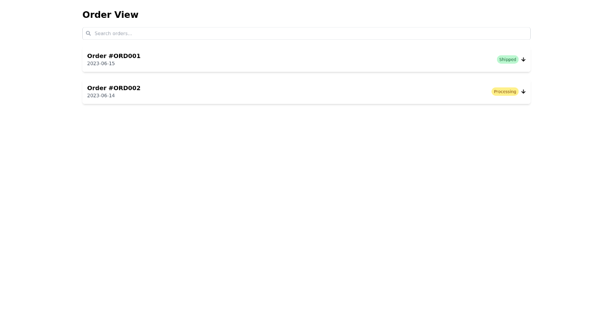 Order View Page - Free React, Tailwind Component