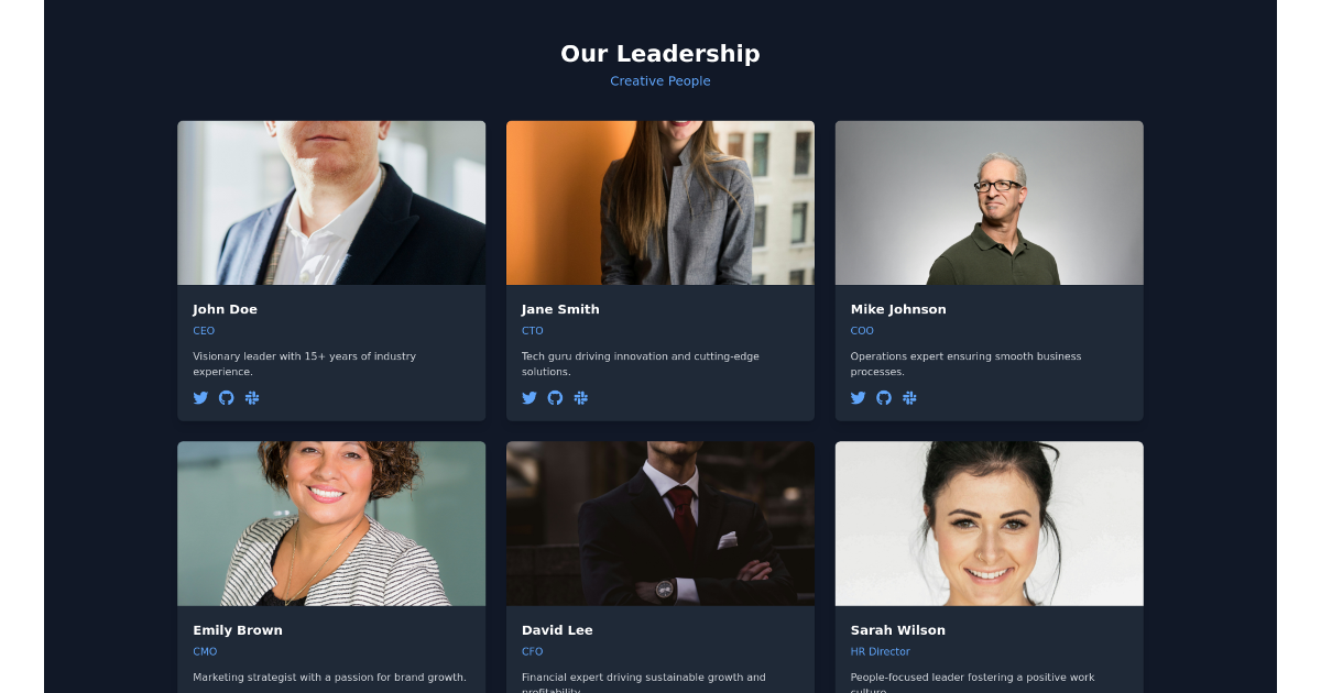 Team Members - Free React, Tailwind Component