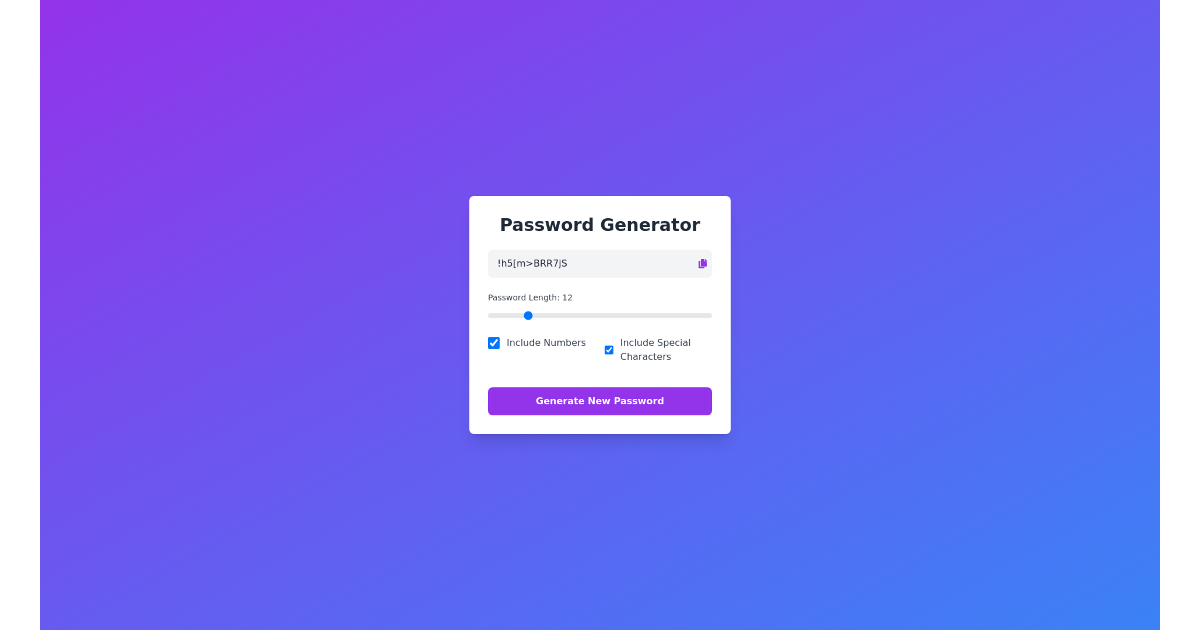 Password Generator - Free React, Tailwind Component