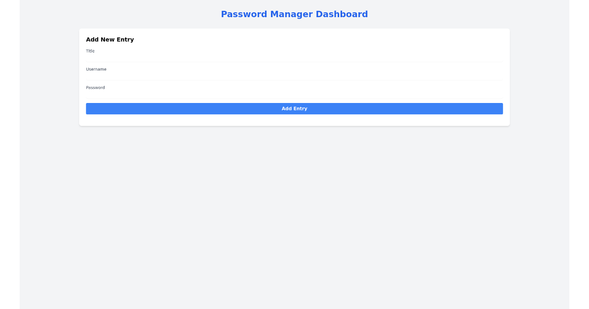 Password Manager Dashboard - Free Html, Tailwind Component