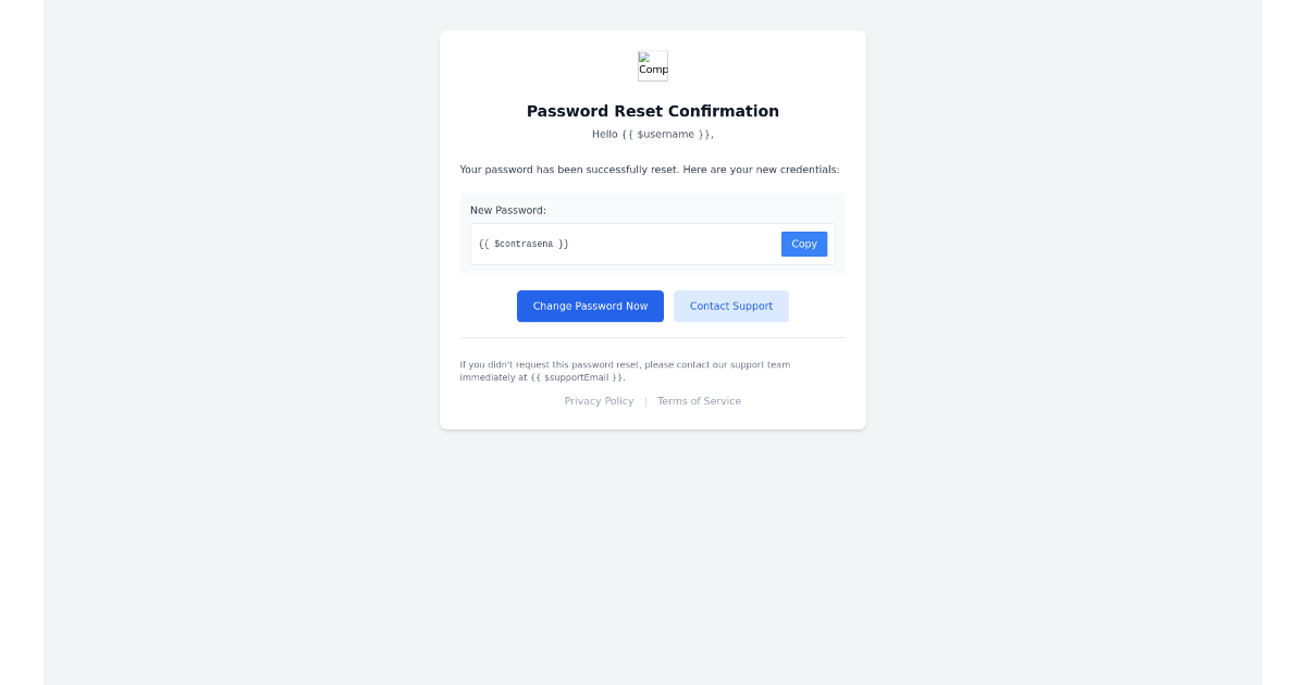 Password Reset Template - Free Html, Tailwind Component