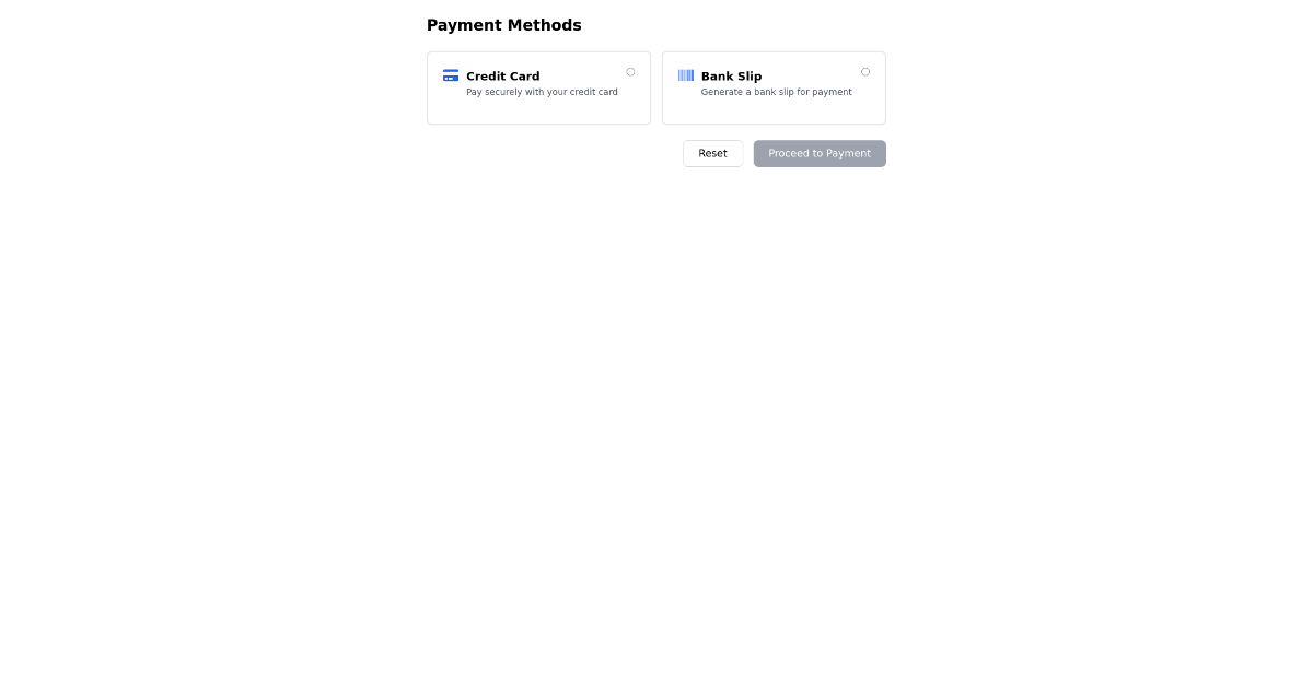 Payment Method Selection - Free React, Tailwind Component