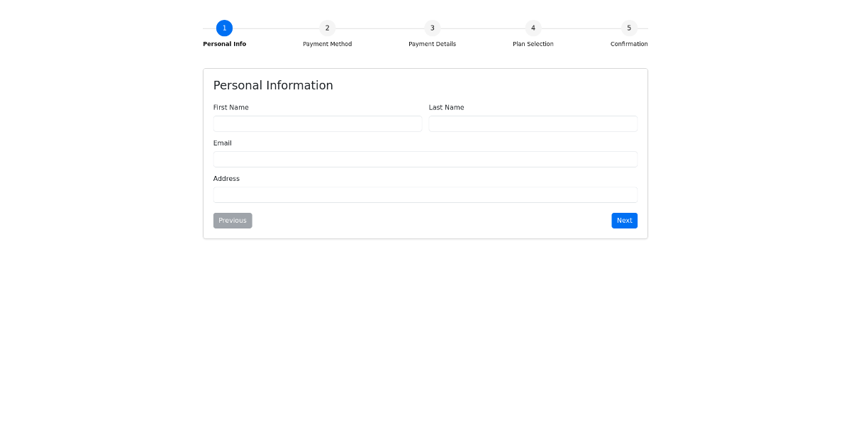 Multi- Step Payment Stepper - Free Html, Bootstrap Component
