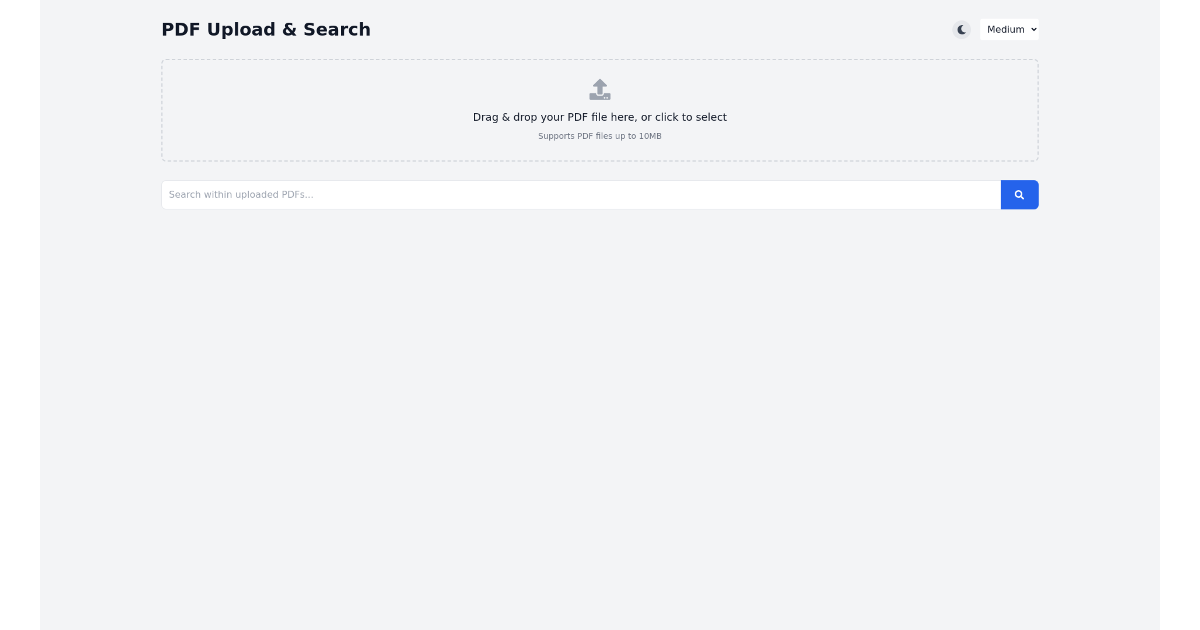 P D F Upload and Search - Free React, Tailwind Component
