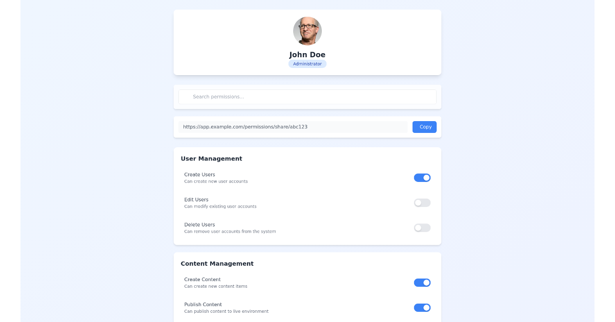 Permission Settings Component - Free Angular, Tailwind Component