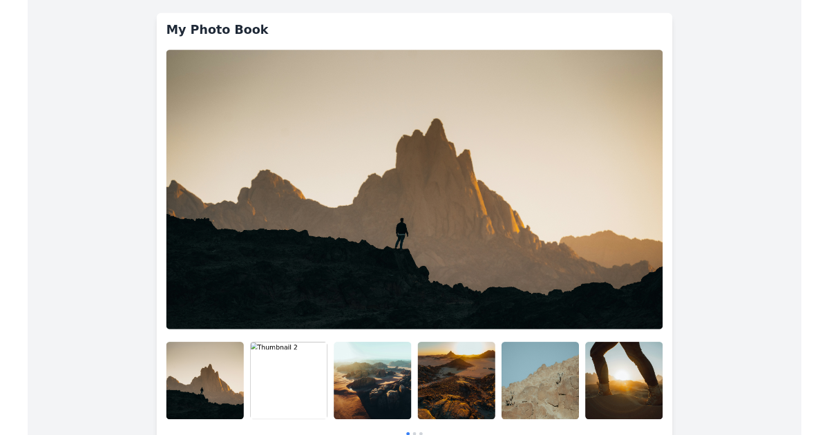 Photo Book Interface - Free Html, Tailwind Component