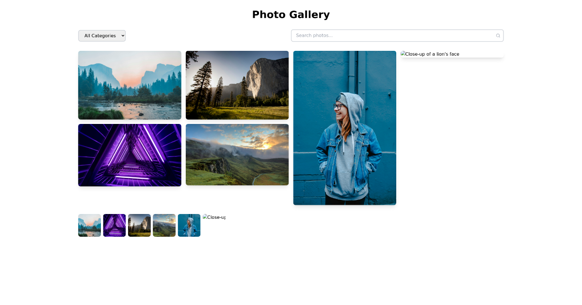 Photo Gallery - Free React, Tailwind Component