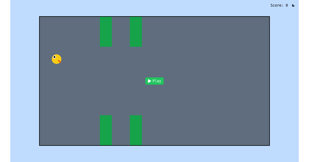 Flappy Bird Game - Free React, Tailwind Component