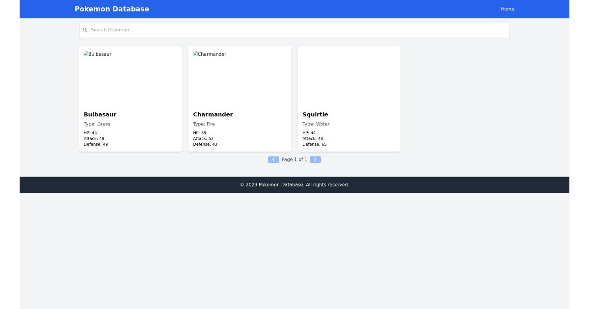 Pokemon Data - Free React, Tailwind Component
