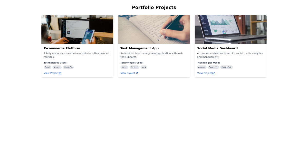Projects - Free React, Tailwind Component