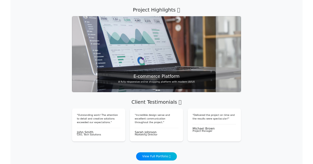 Portfolio Content Showcase - Free Html, Bootstrap Component