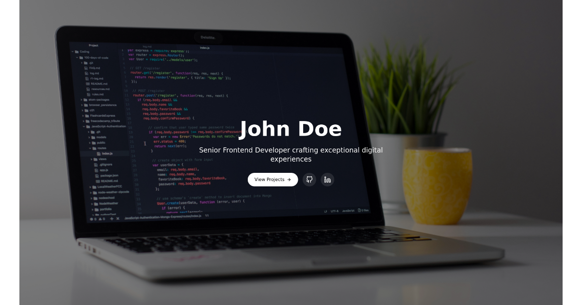 Portfolio Page - Free React, Tailwind Component