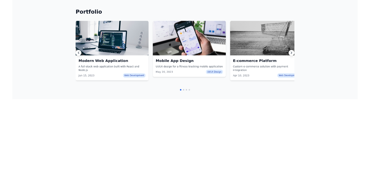 React Portfolio Section With Tailwind Css Showcase Your Web Projects