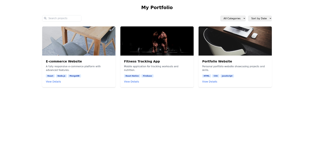 React Tailwind Portfolio Section Component